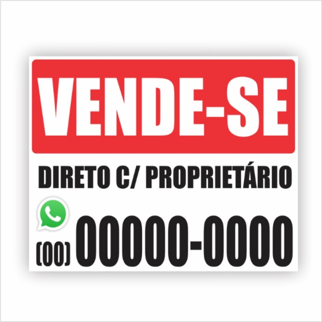 Placas para Imobiliárias de VENDE-SE PERSONALIZADA – Projeto Brindes ...